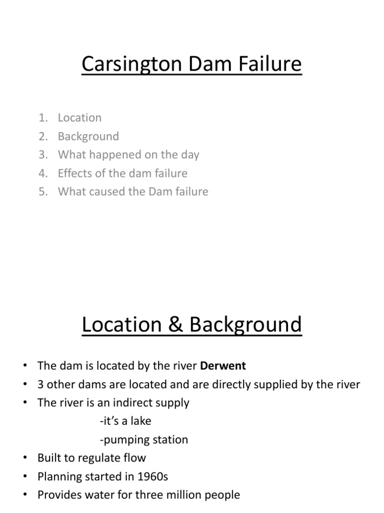 Carsington Dam Failure Overview | PDF