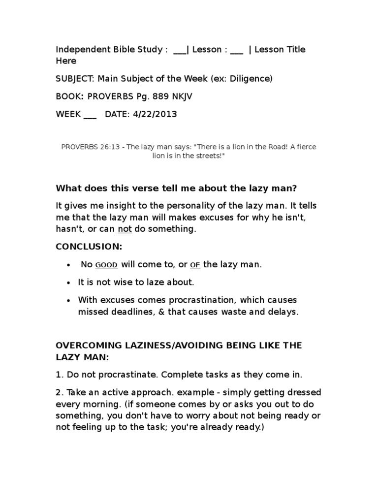 Biblestudy1lesson1 Thelazyman | PDF