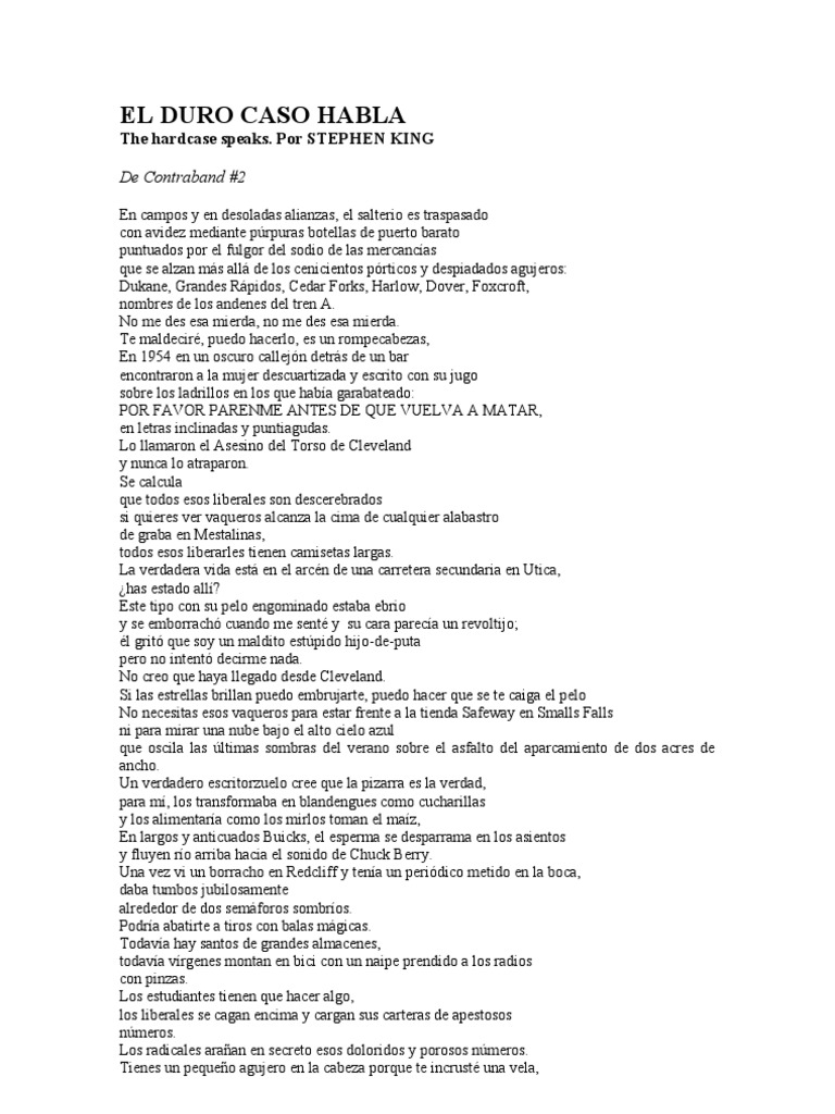 (Stephen King) - El Duro Caso Habla | PDF | Transporte | Transporte por ...