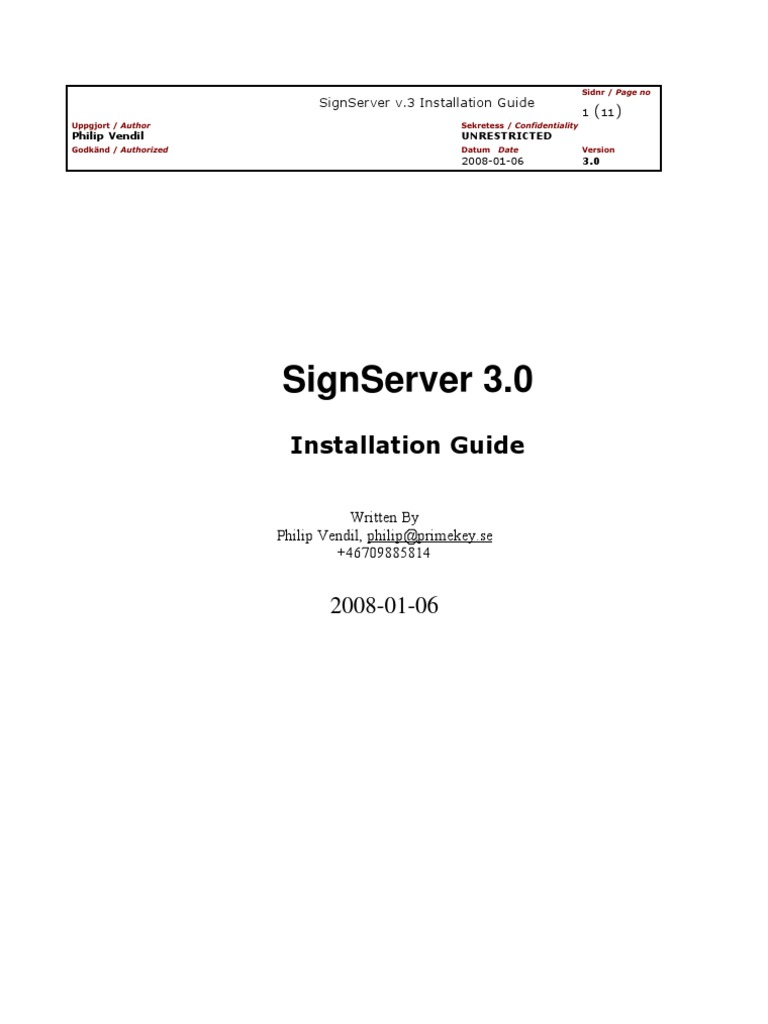 SignServer 3 0 Installation Guide | PDF | Secure Shell | Zip (File Format)