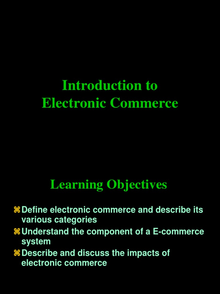 Introduction To Electronic Commerce | PDF | Electronic Data Interchange | E Commerce