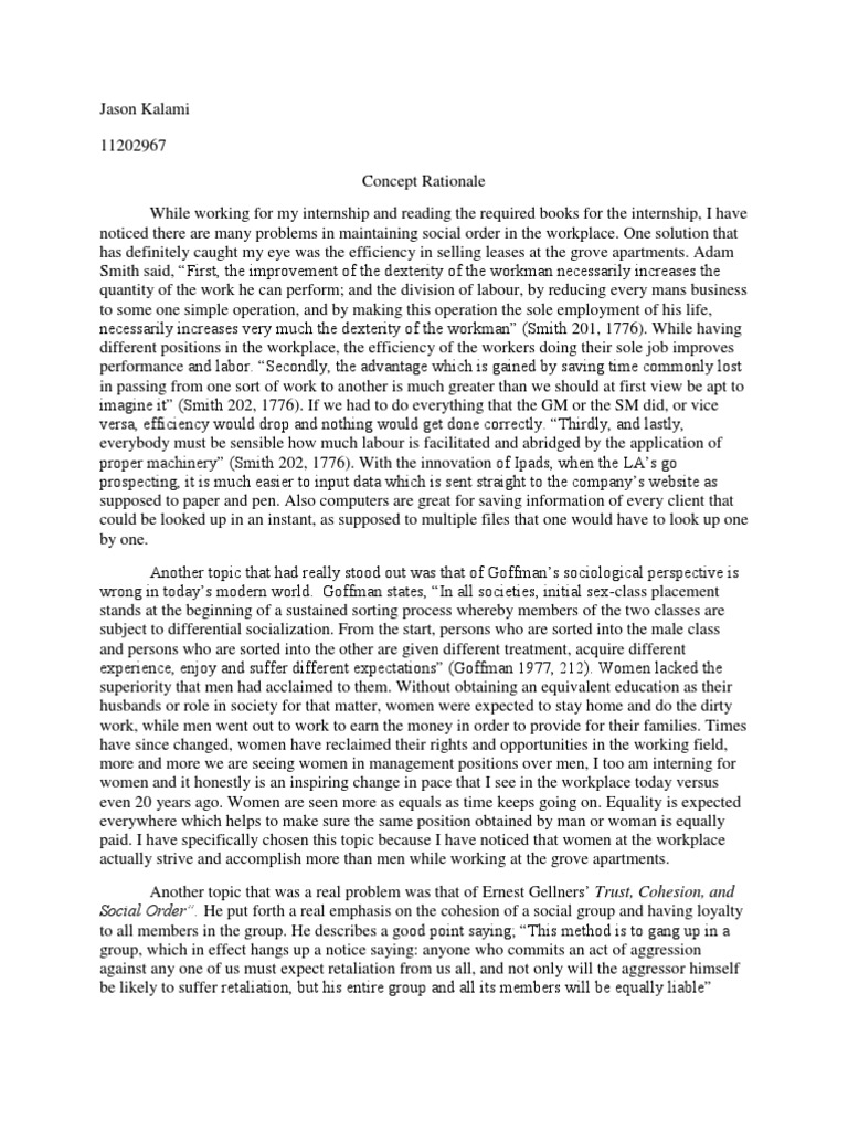 Concept Rationale Paper | PDF | Social Group | Labour Economics