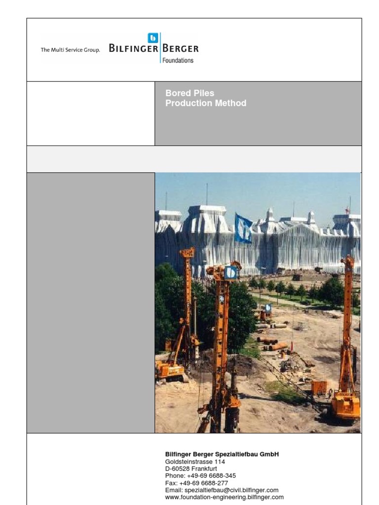 Bored Piles - Production Method | PDF | Deep Foundation | Drilling Rig