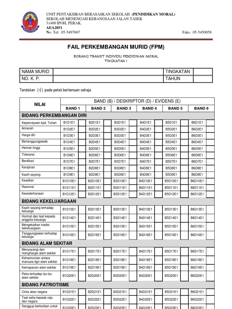 Fail Perkembangan Murid (FPM) | PDF