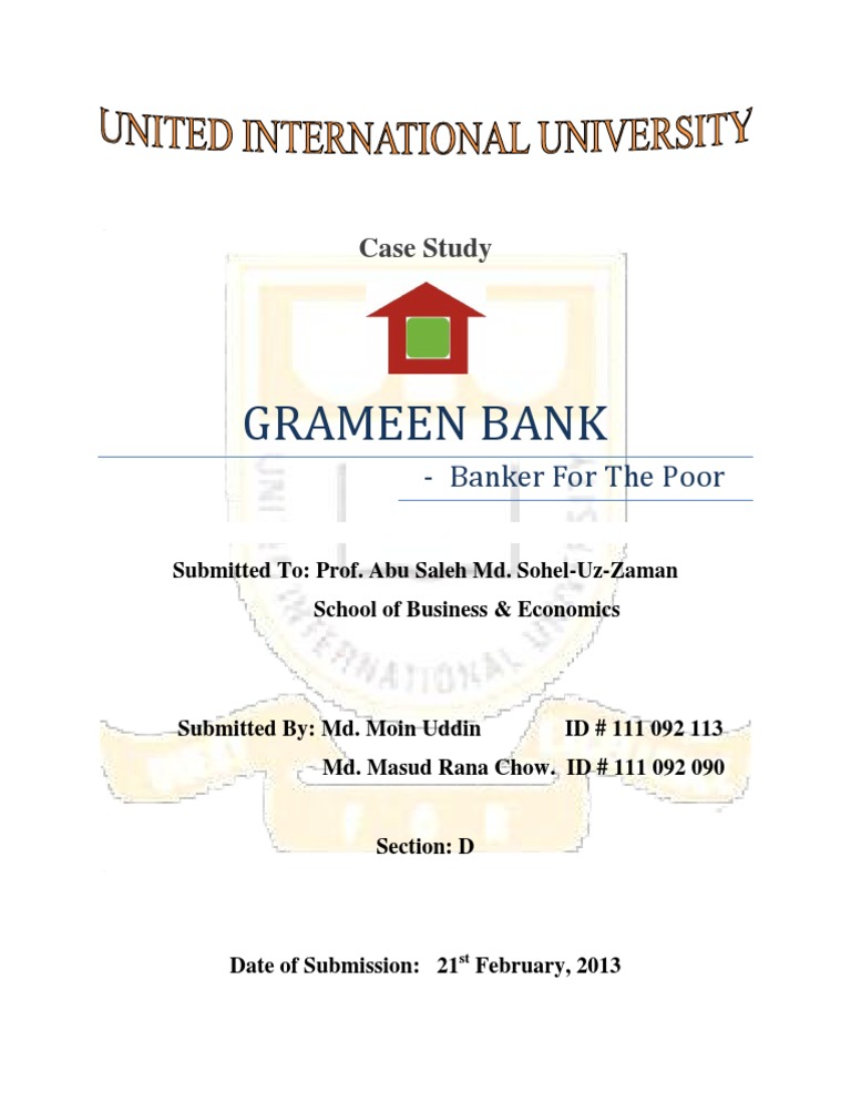 Grameen Bank: Case Study | PDF
