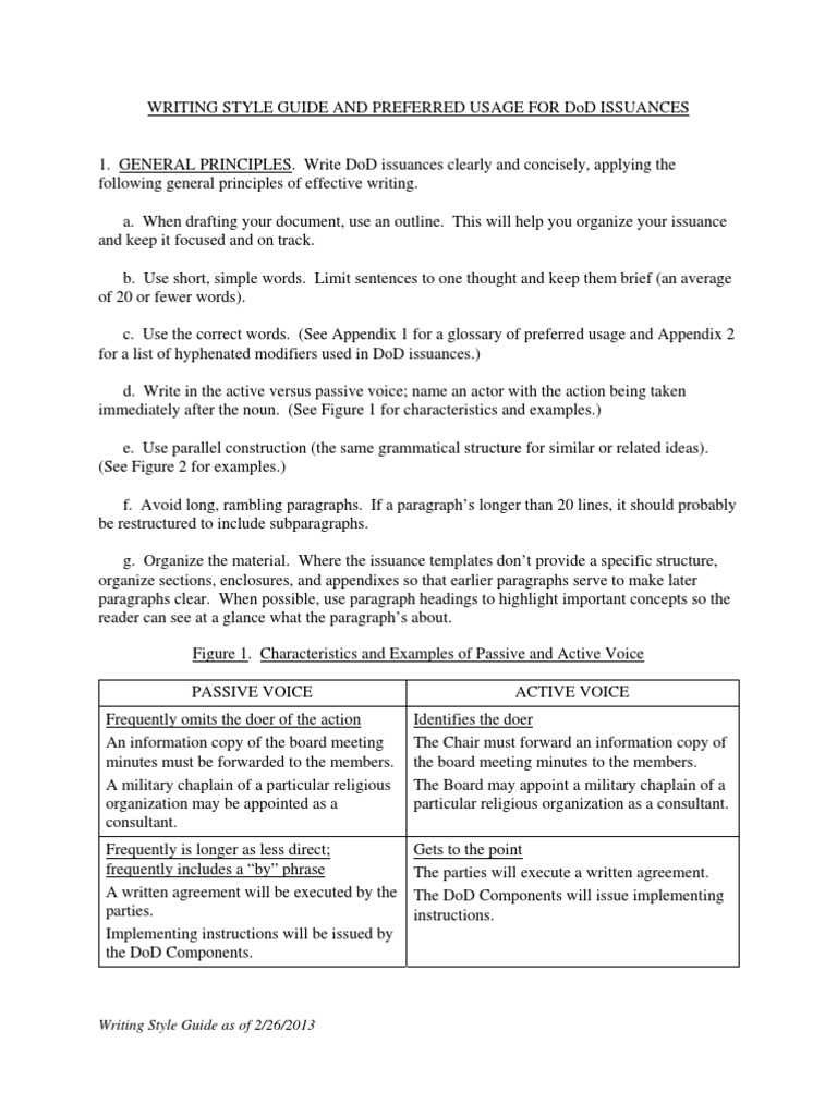 Writing Style Guide | PDF | National Guard Of The United States ...