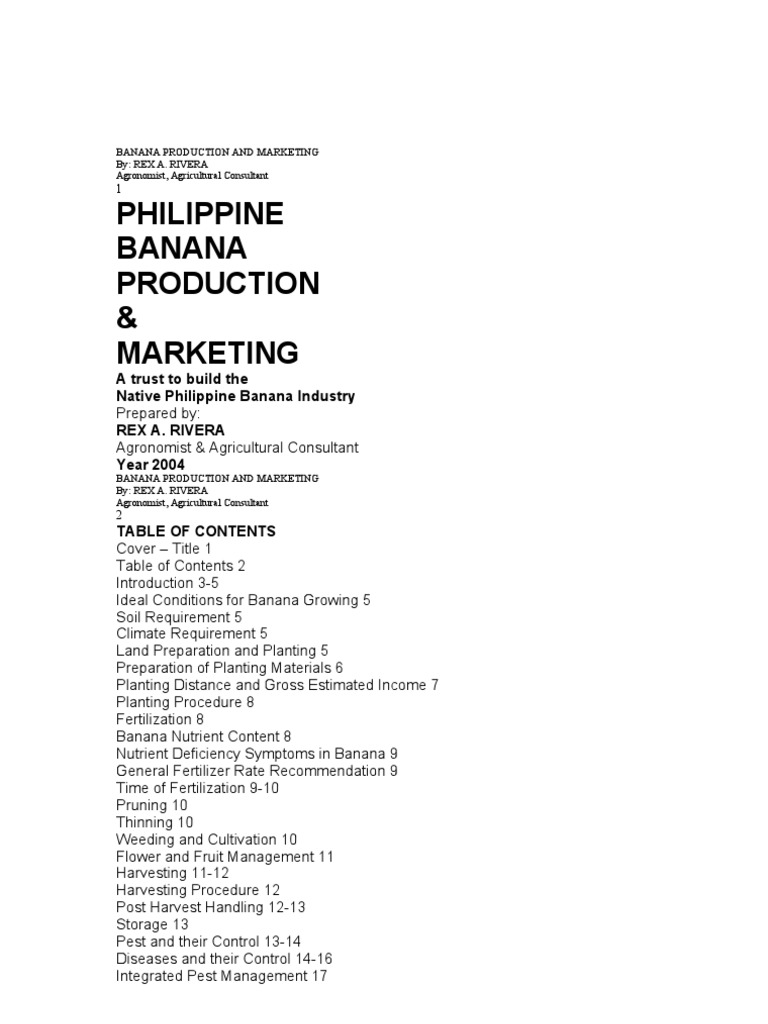 Philippine Banana Production Guide | PDF | Banana | Fertilizer