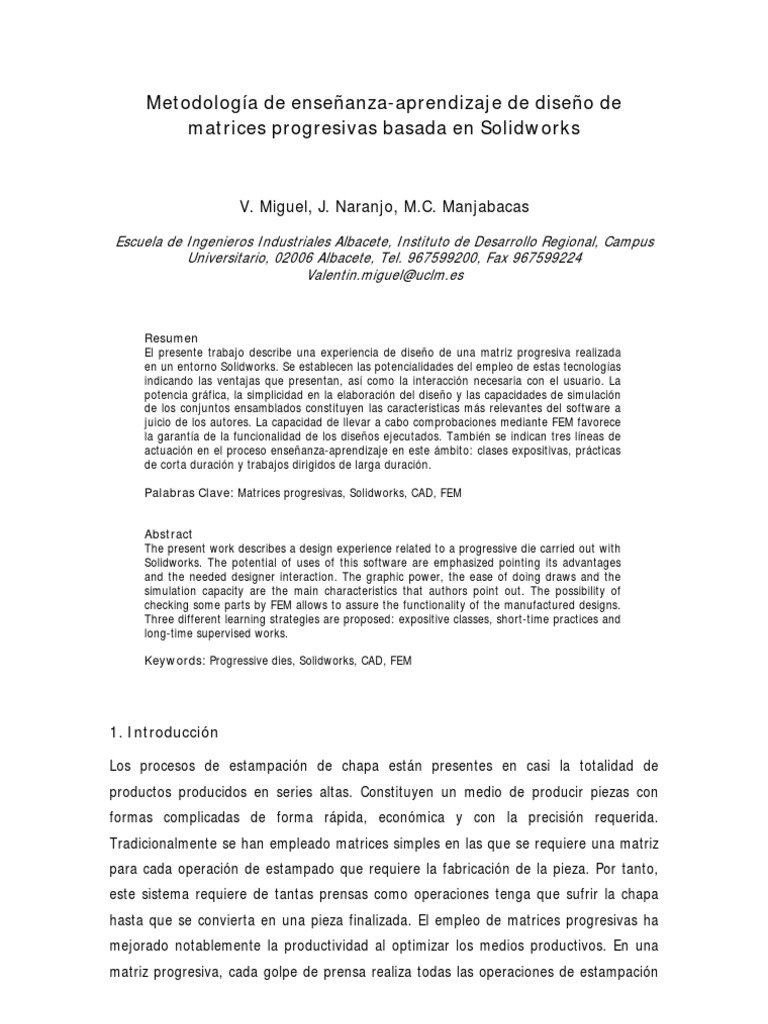 Diseño de matrices en Solidworks | PDF | Diseño | Aluminio