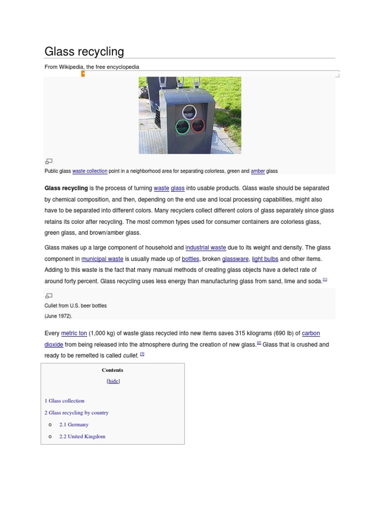 Glass Recycling | PDF | Waste | Materials