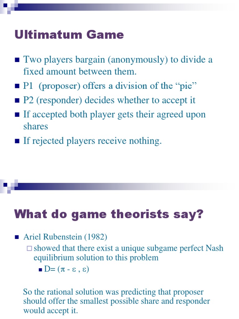 Ultimatum | PDF | Experiment | Scientific Theories