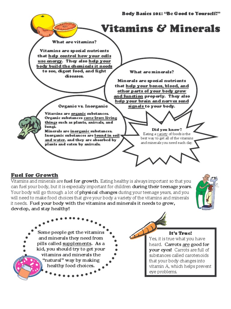 Vitamins and Minerals PDF | Download Free PDF | Vitamin | Vegetables