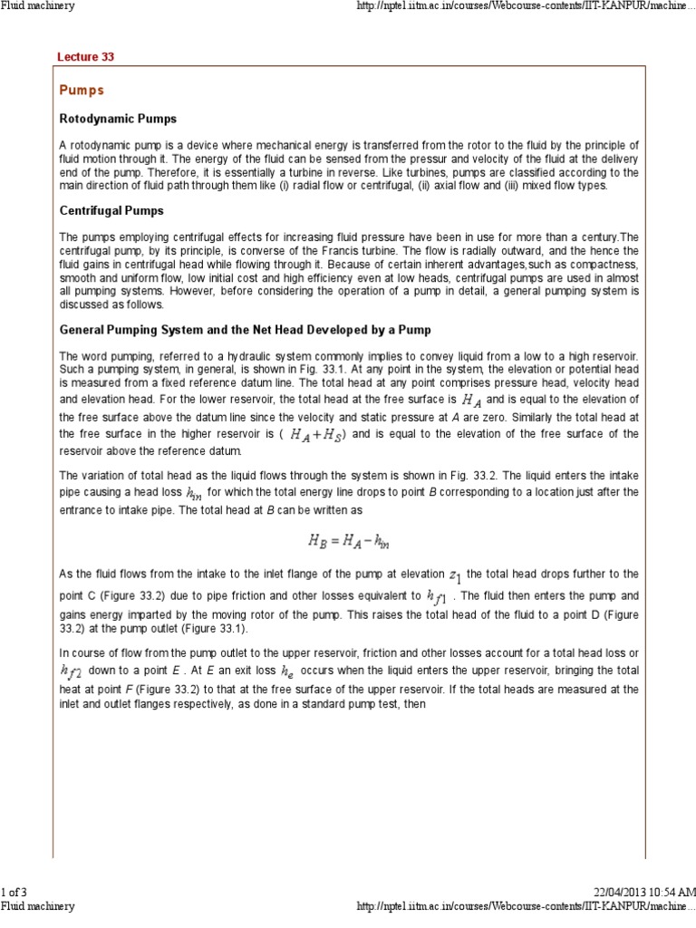 Fluid Machinery Pdf Pump Turbine