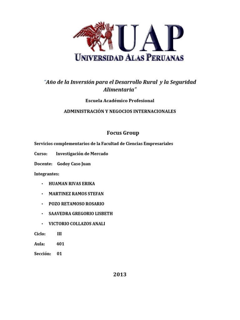 Focus Group - Uap | PDF | Grupo de enfoque | Science
