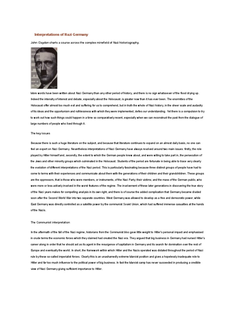 Interpretations of Nazi Germany | PDF | Final Solution | Nazi Germany