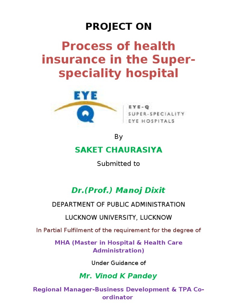Process of Health Insurance in The Super-Speciality Hospitalh | PDF ...