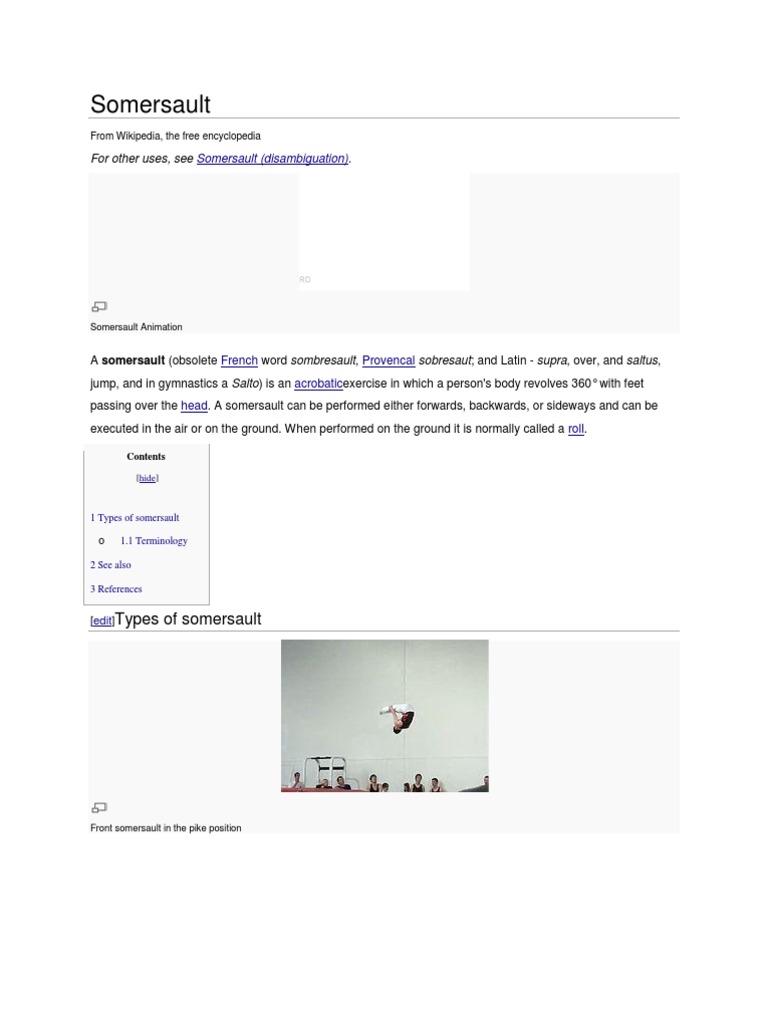 Somersault | PDF | Gymnastics | Sports