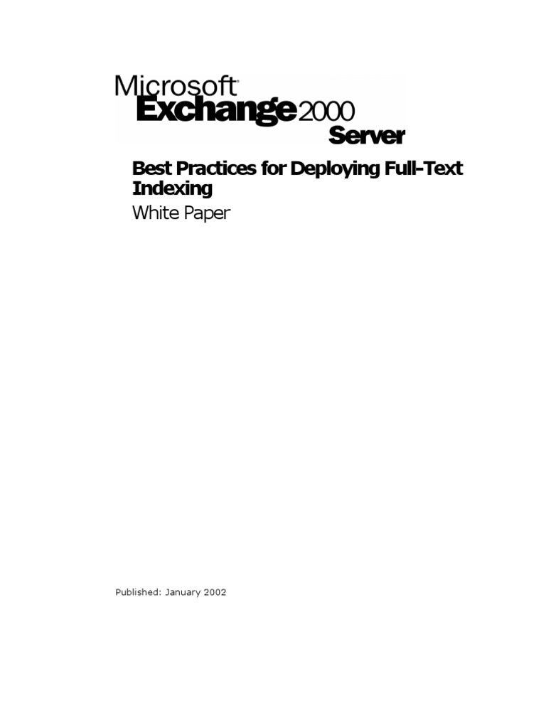 Best Practices For Deploying Full Text Indexing Download Free Pdf