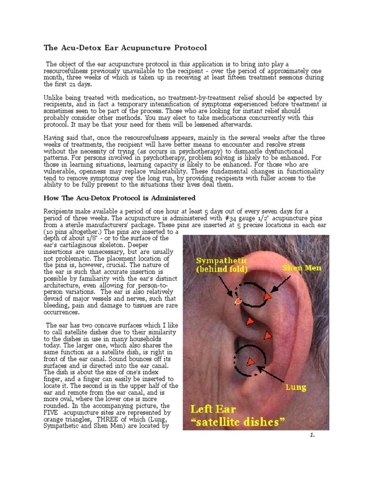 Acu Detox Protocol | PDF | Ear | Acupuncture