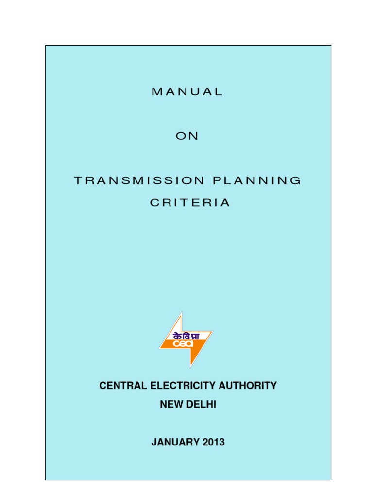 CEA Manual-TD Planning | PDF | Electrical Substation | Electric Power Transmission