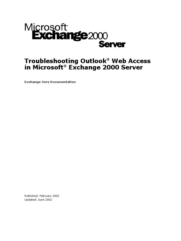 Troubleshooting Outlook Web Access in Microsoft Exchange 2000 Server | PDF | Business
