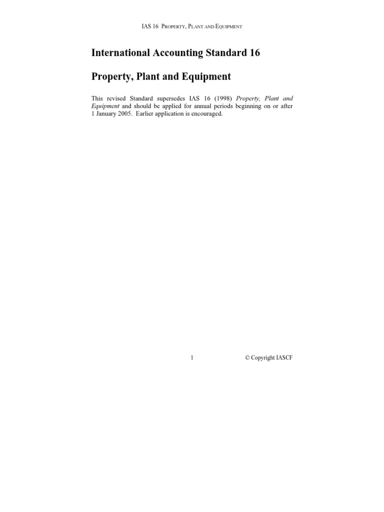 Ias 16 Depreciation Fixed Asset
