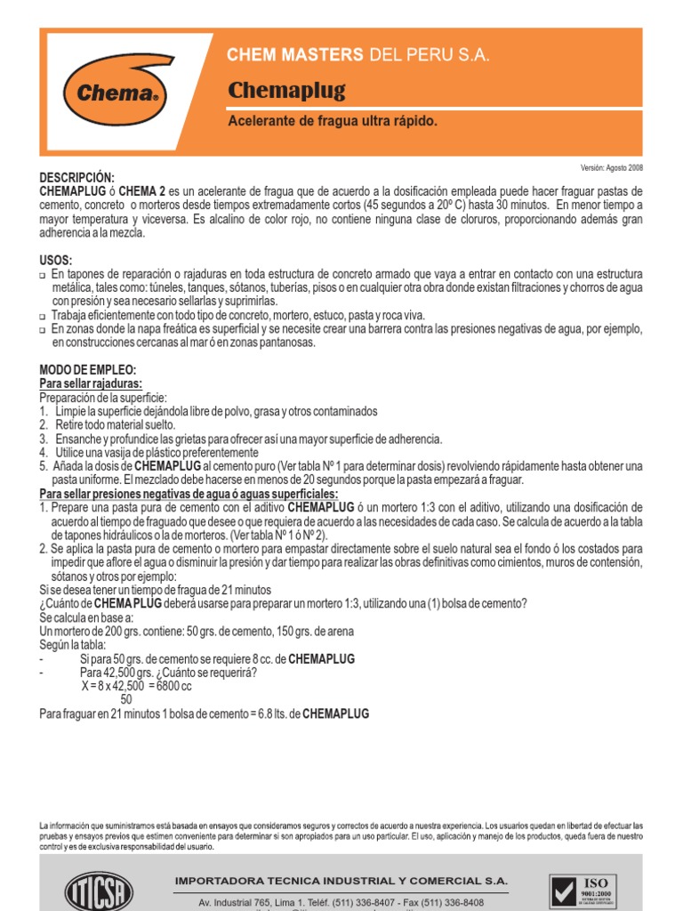 Chema Plug | PDF | Hormigón | Cemento