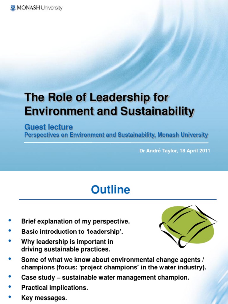 The Role of Leadership For Environment and Sustainability | PDF ...