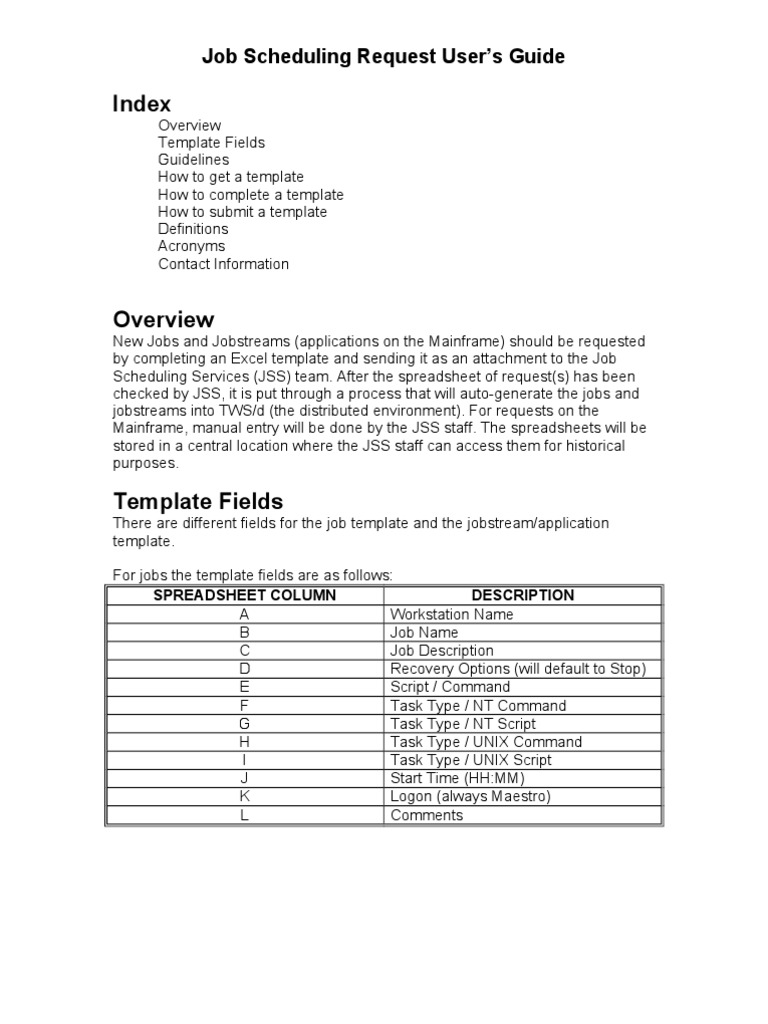Job Scheduling Request Users Guide (04142008) | PDF | Workweek And ...