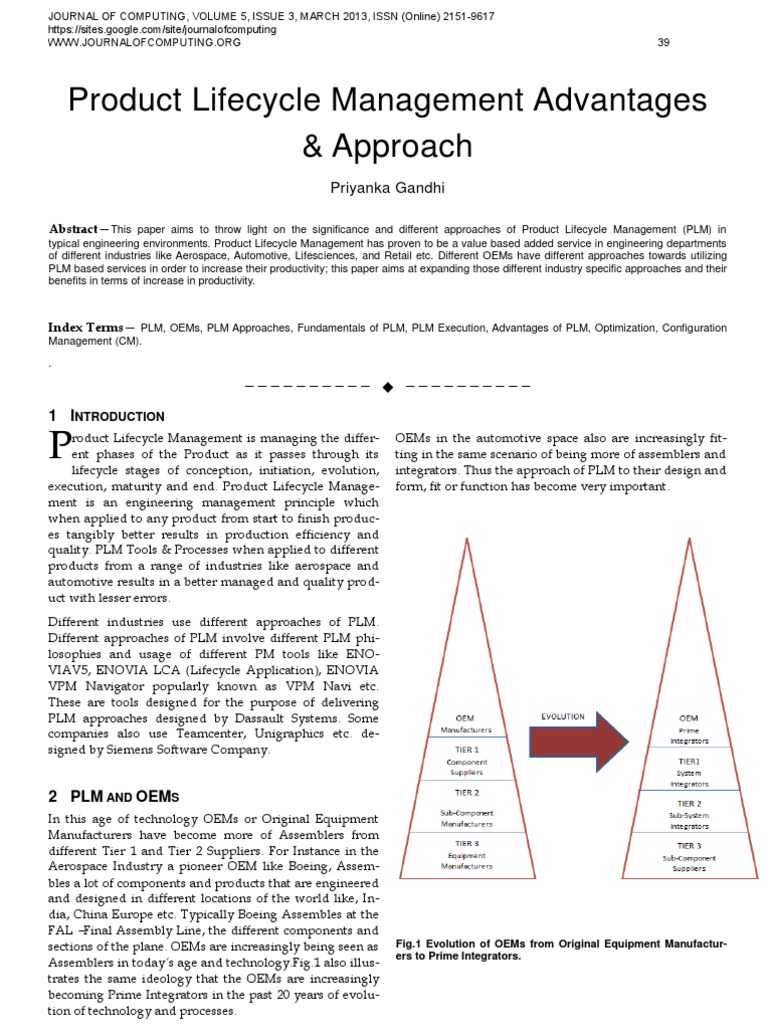 Product Lifecycle Management Advantages and Approach | PDF | Product ...