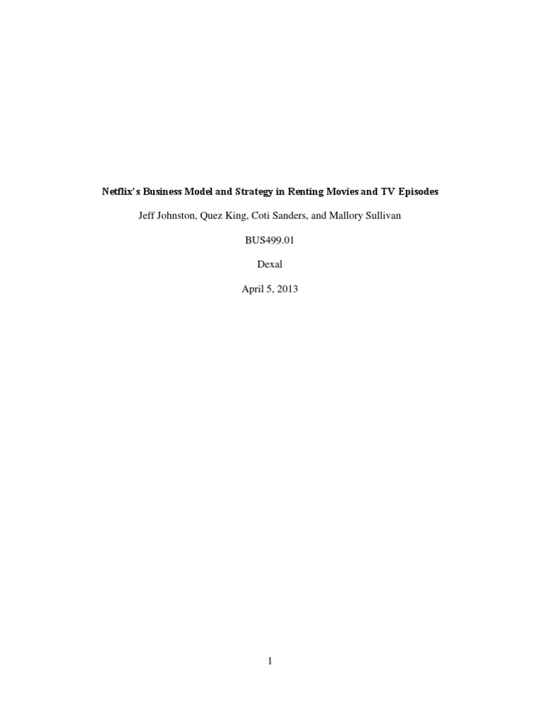 Netflix Case Paper | PDF | Netflix | Subscription Business Model