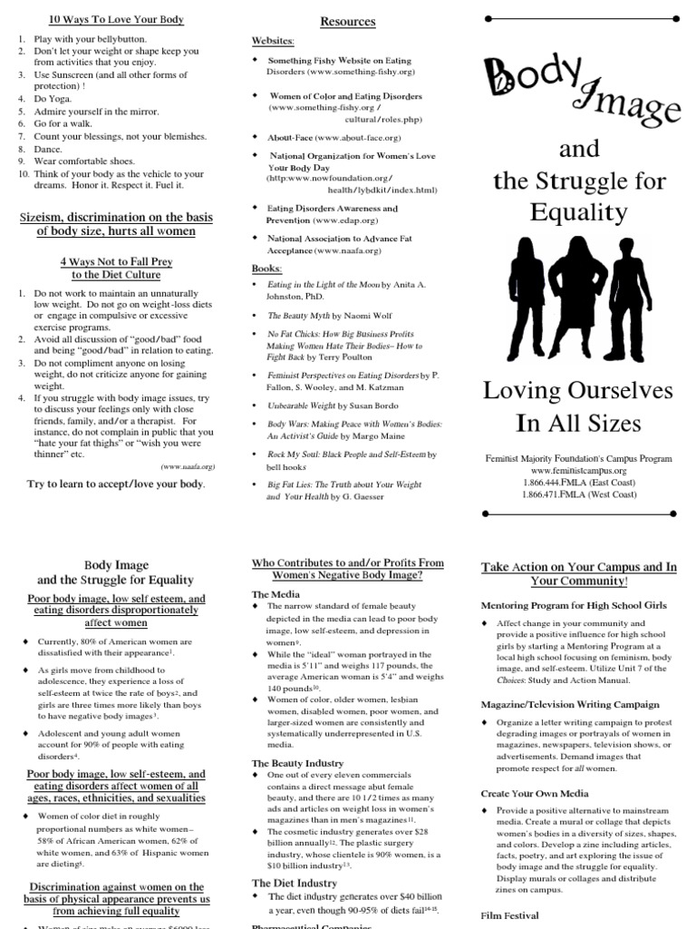 Body Image Brochure | Body Image | Eating Disorder