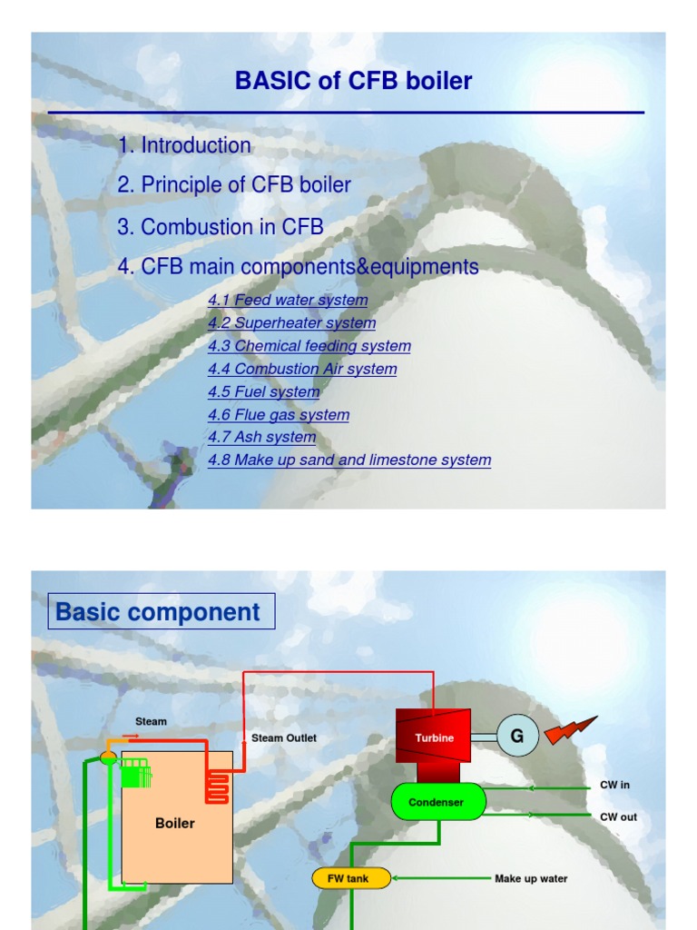 CFB Presentation and Power Plant Overview | PDF | Boiler | Combustion