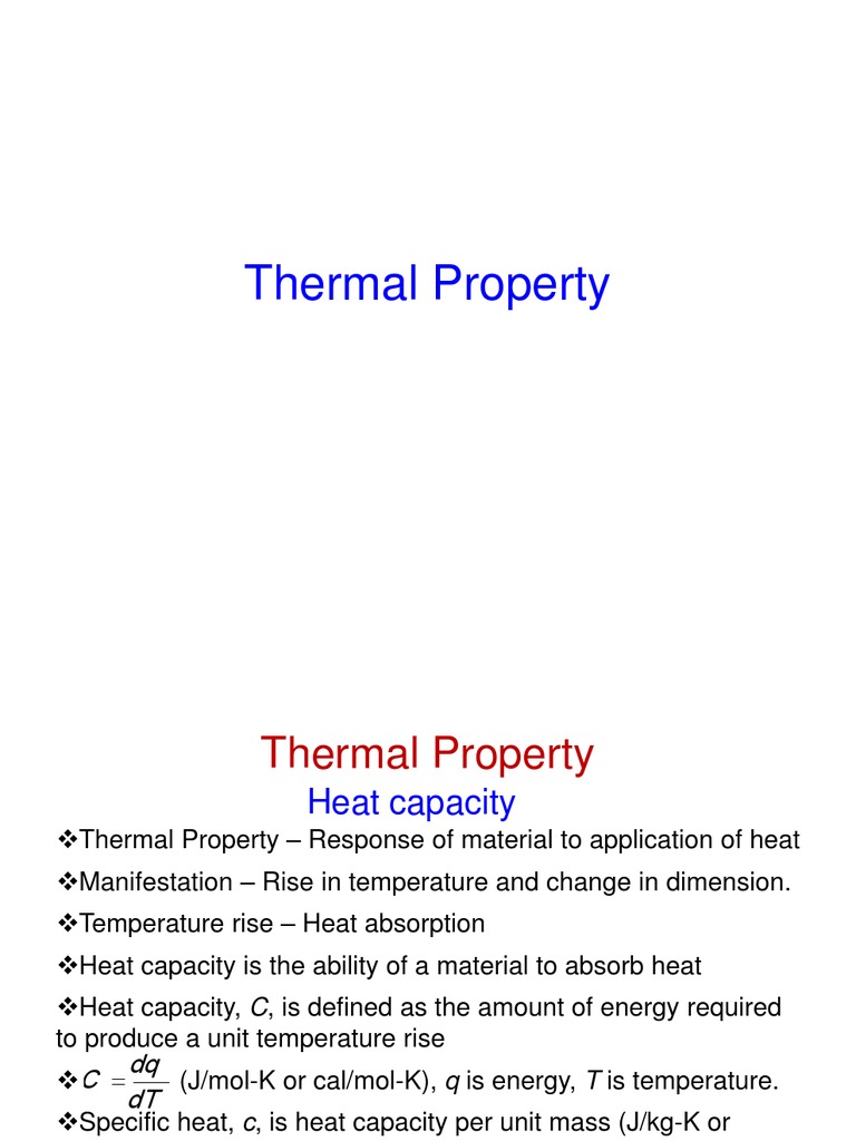 13 - Thermal Property | PDF | Thermal Conductivity | Thermal Expansion