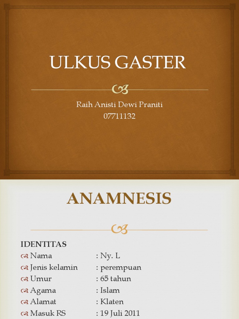 PRESENTASI KASUS Ulkus Gaster Dekon | PDF | Memasak, Makanan, & Anggur ...