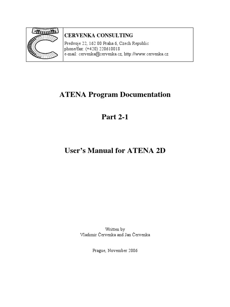 ATENA 2D User Manual | PDF | Deformation (Mechanics) | Stress (Mechanics)