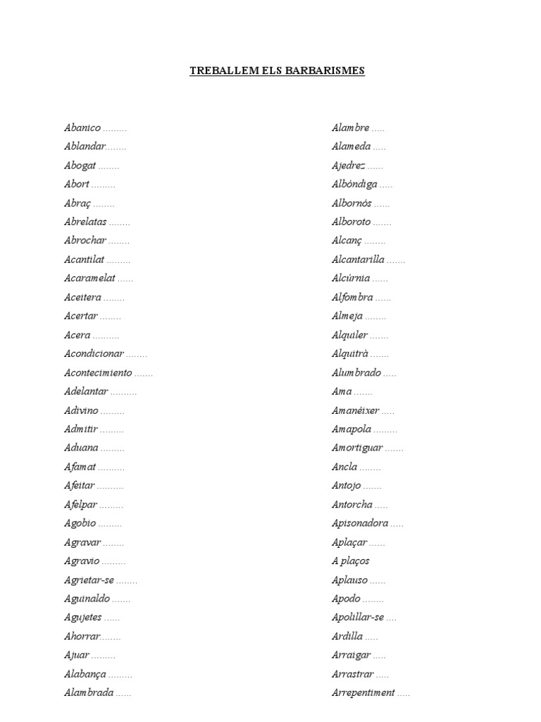 Alcoi - Treballem Els Barbarismes | PDF