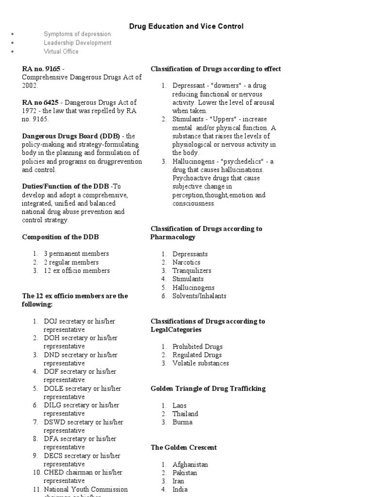 Drug Education and Vice Control | PDF | Psychoactive Drugs | Hallucinogen
