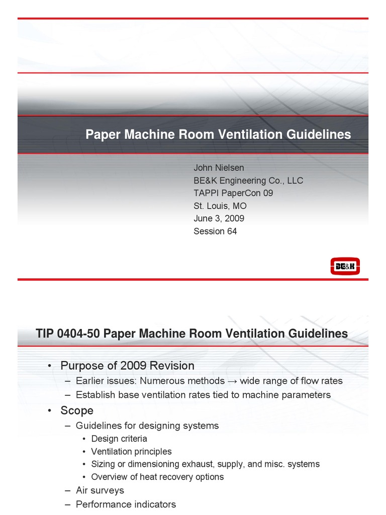 Paper Machine Room Ventilation Guide | PDF | Ventilation (Architecture ...