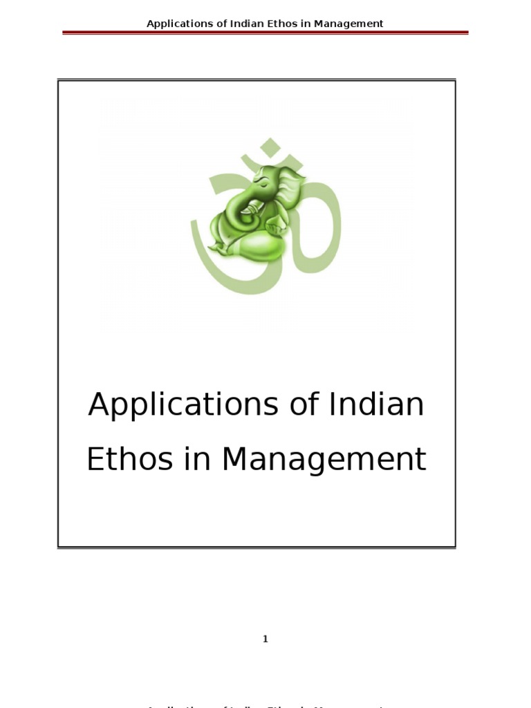 Indian Ethos in Management Applications | PDF | Vedas | Hindu Philosophy