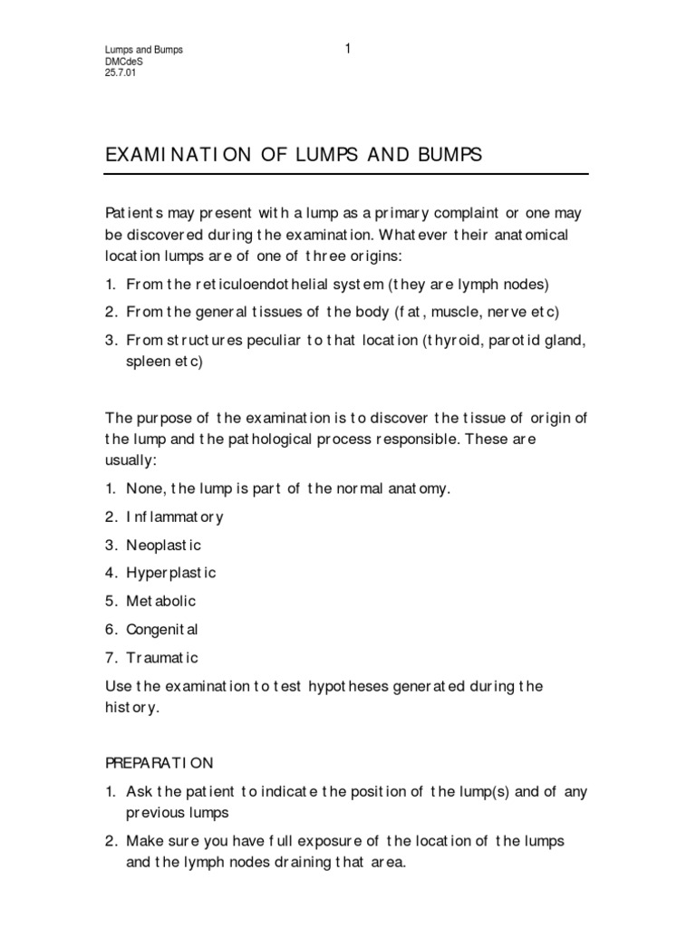 Examination Lumps and Bumps | PDF | Thyroid | Inflammation