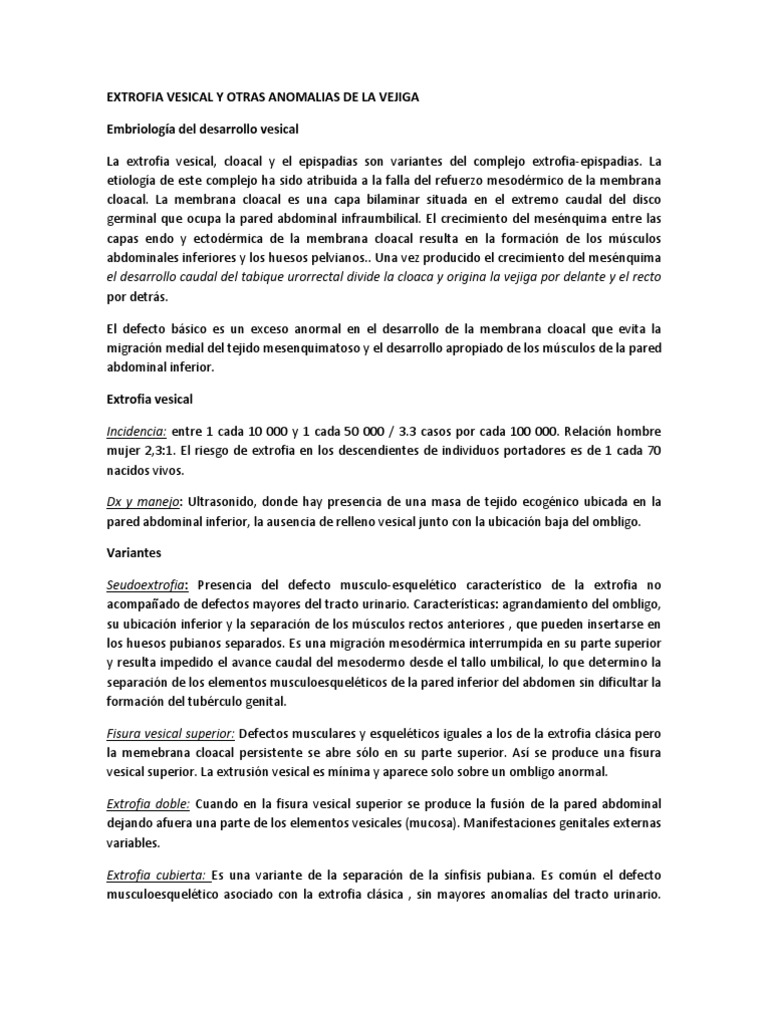 Extrofia Vesical y Otras Anomalias de La Vejiga | PDF | Vejiga urinaria ...