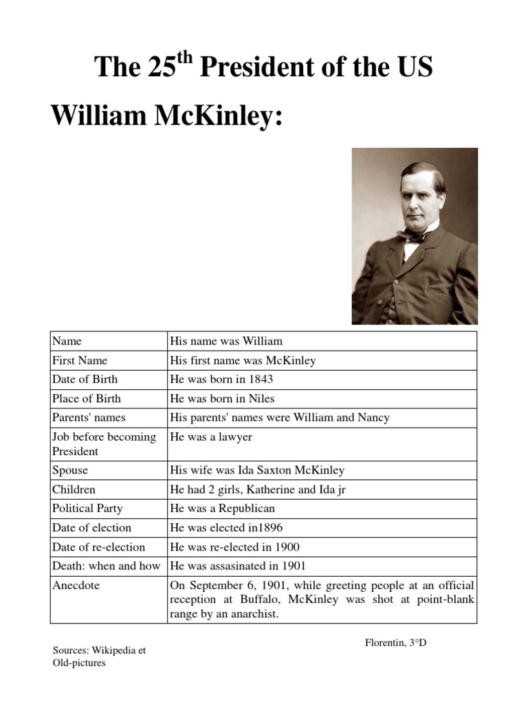 William McKinley: A Brief Overview | PDF