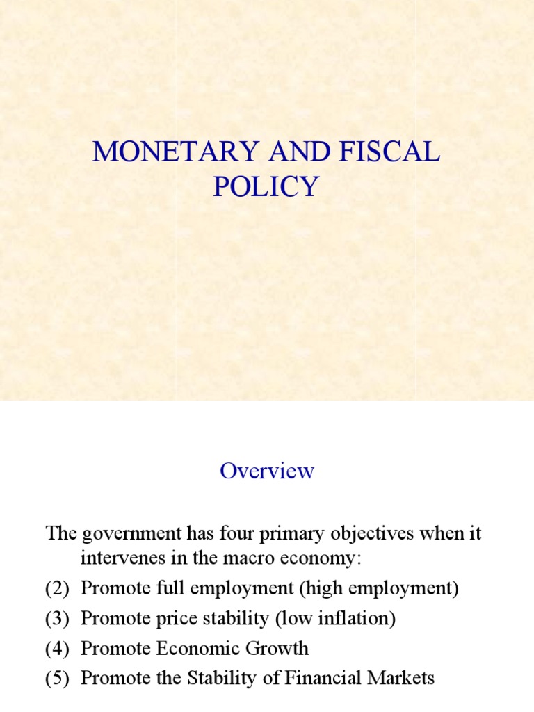 Fiscal and Monetary Policy | PDF | Money Supply | Monetary Policy