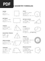 Mensuration Formula Sheet - IGCSE | PDF | Euclidean Geometry | Convex Geometry