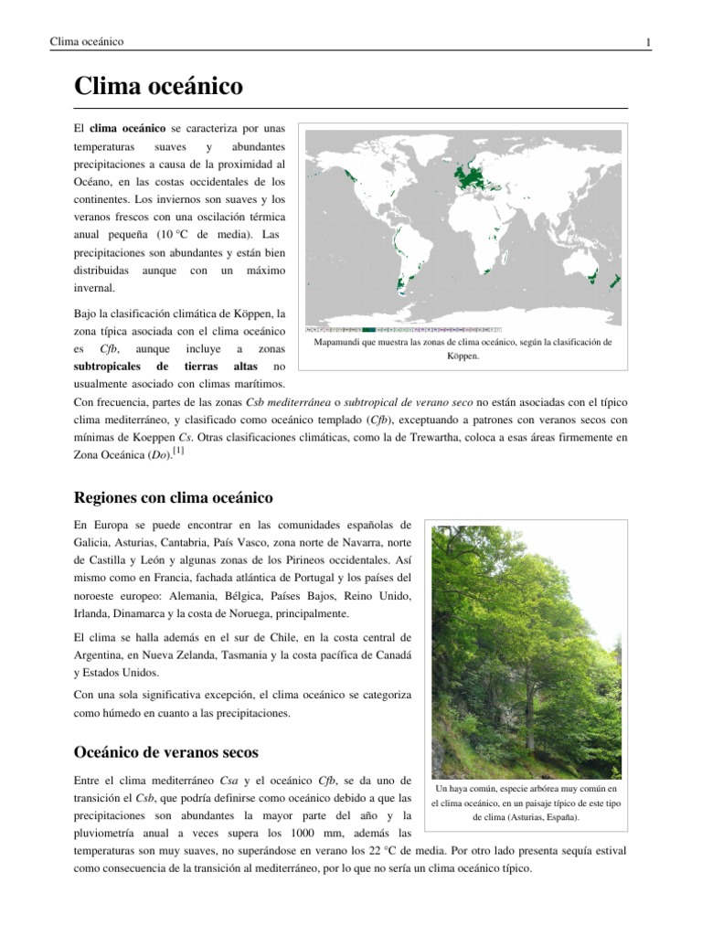 Clima Oceánico | PDF | Clima oceánico | Ciencias atmosféricas