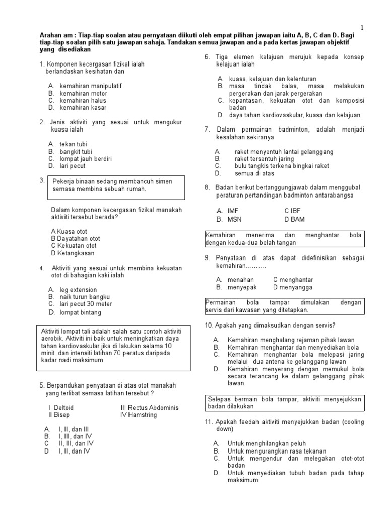 Soalan PJK T3'08 | PDF