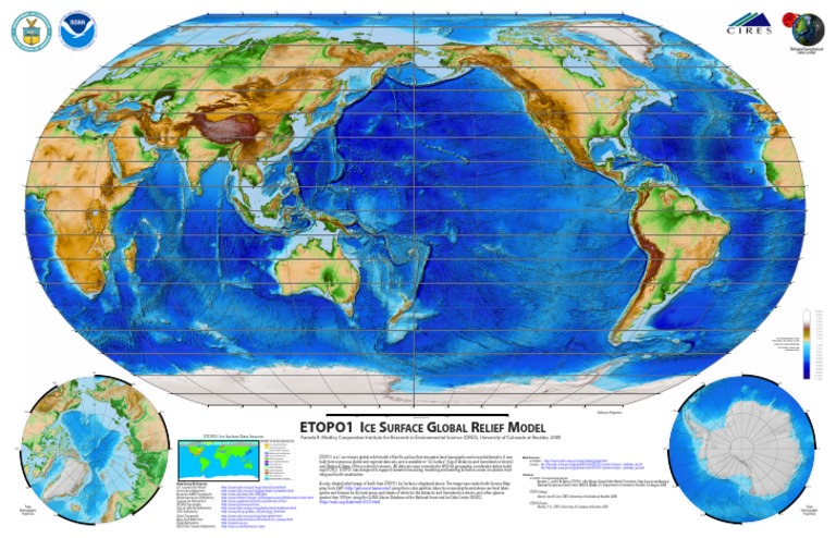 ETOPO1 Wallmap Pacific | PDF | Oceanography | Cartography