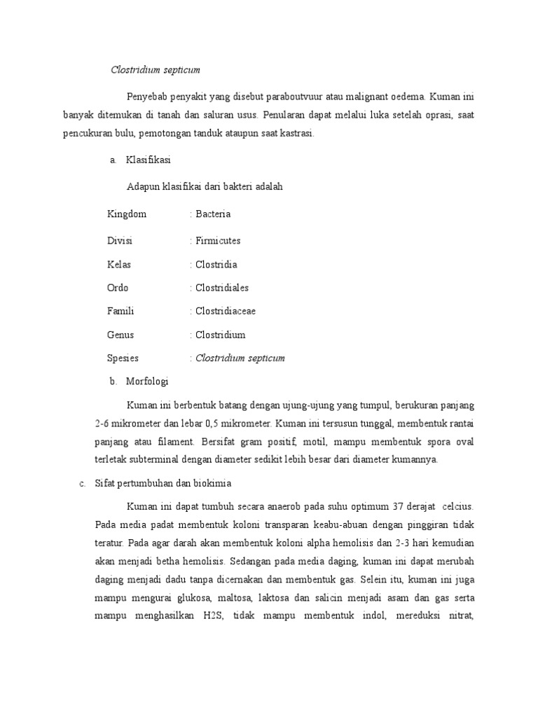 Clostridium Septicum Refren. | PDF