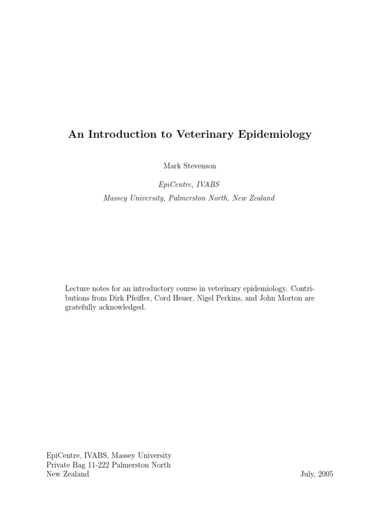 Intro To Veterinary Epidemiology. Stevenson | PDF | Epidemics ...