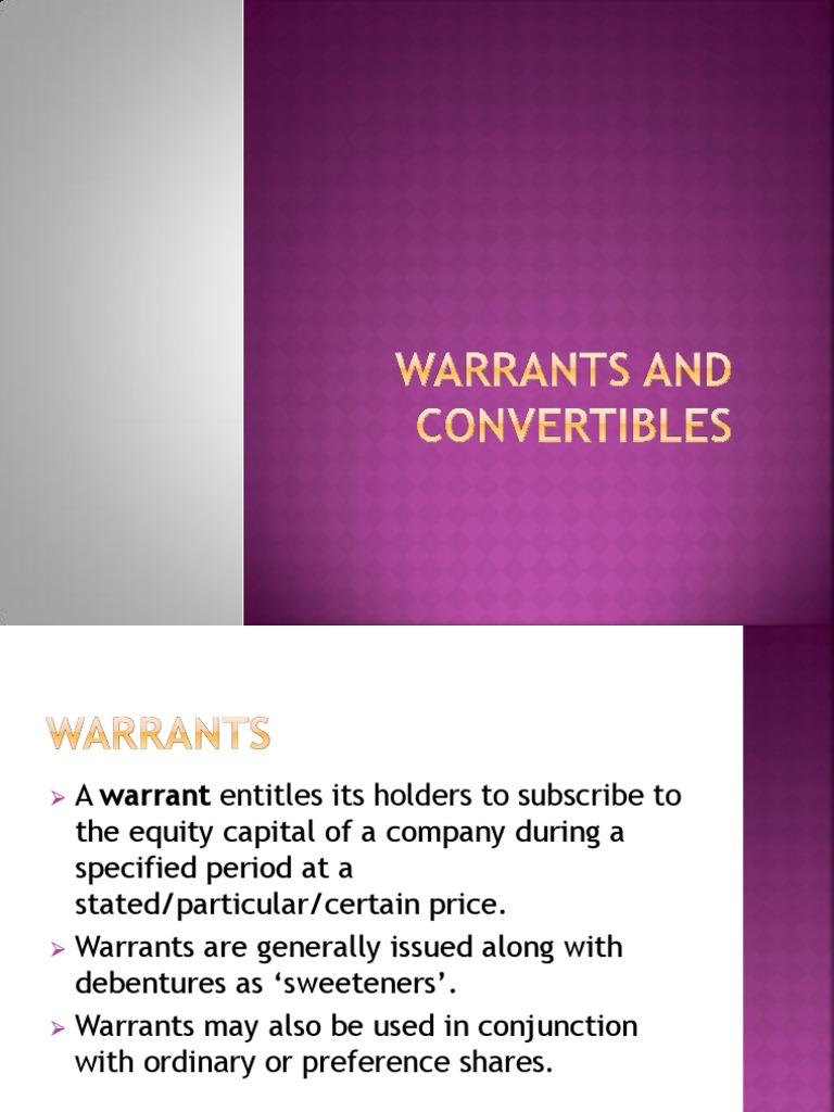 Understanding Detachable Warrants | PDF | Warrant (Finance ...